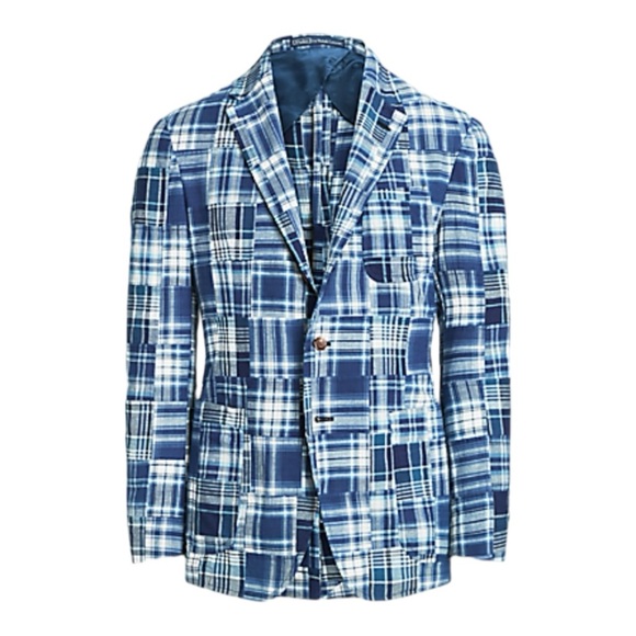 Polo Ralph Lauren | Suits & Blazers | Polo By Ralph Lauren Soft Patchwork Indigo Blue Madras ...
